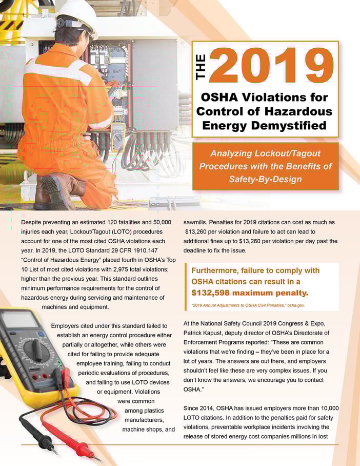 The 2019 OSHA Violations for Control of Hazardous Energy Demystified